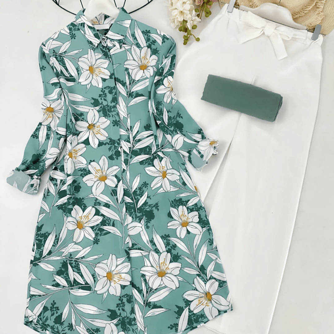Floral Green Longline – amland