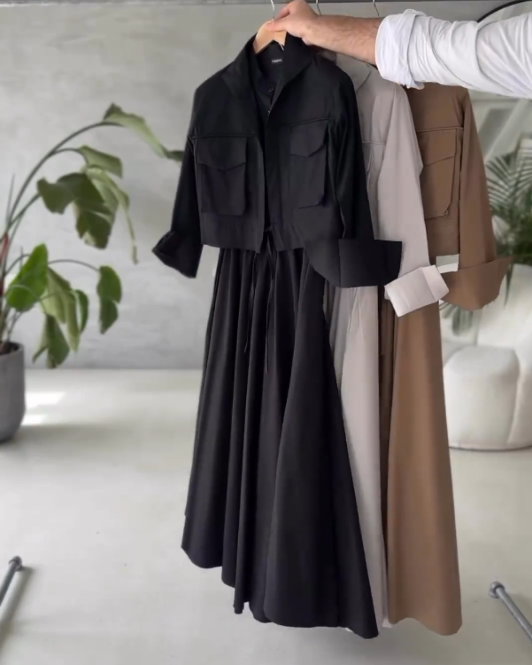 Harper - Utility Chic Maxi Set (Black) – amland
