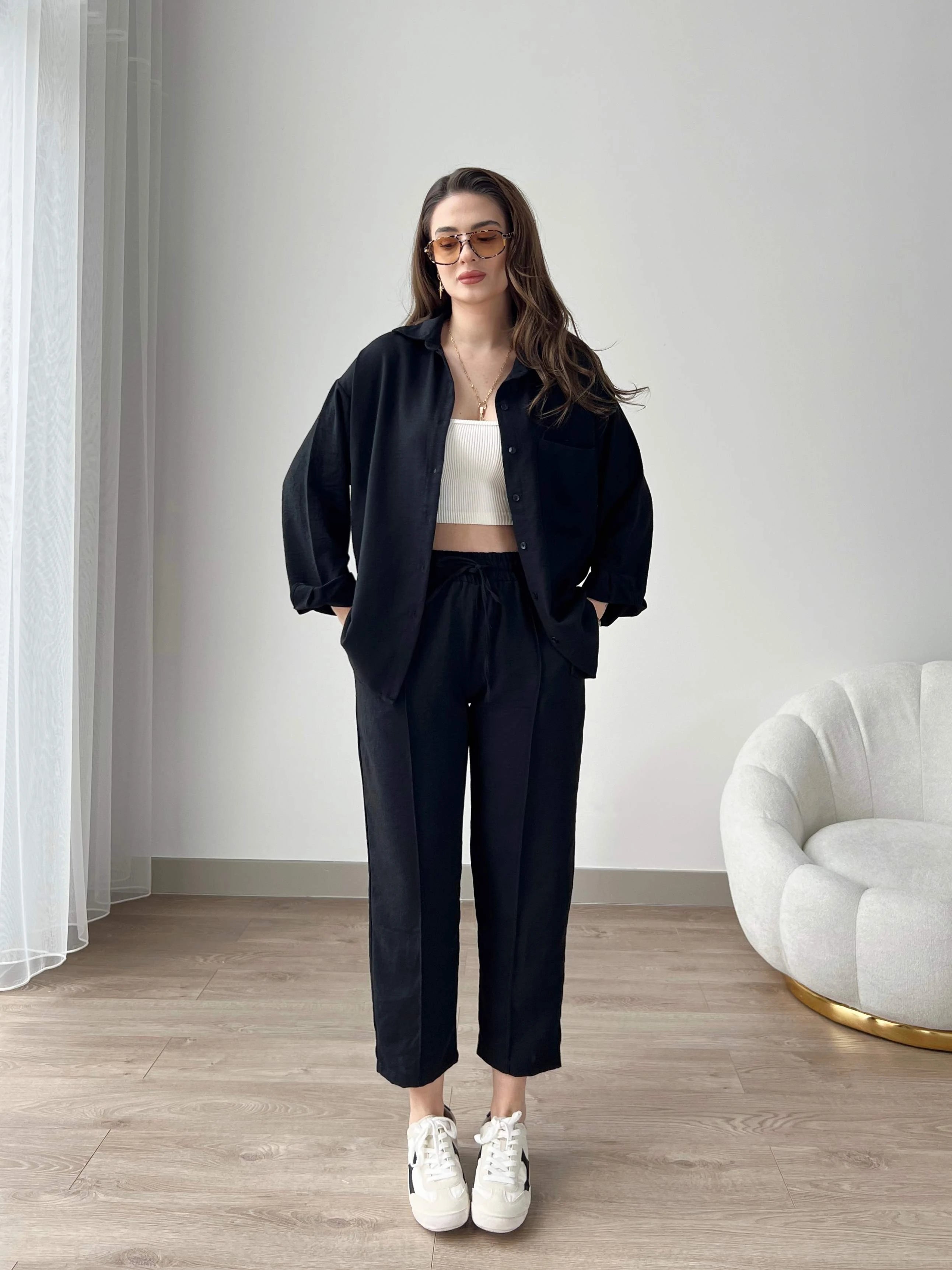 Elevé Set - Women’s Light Irish Co-Ord - Black – amland